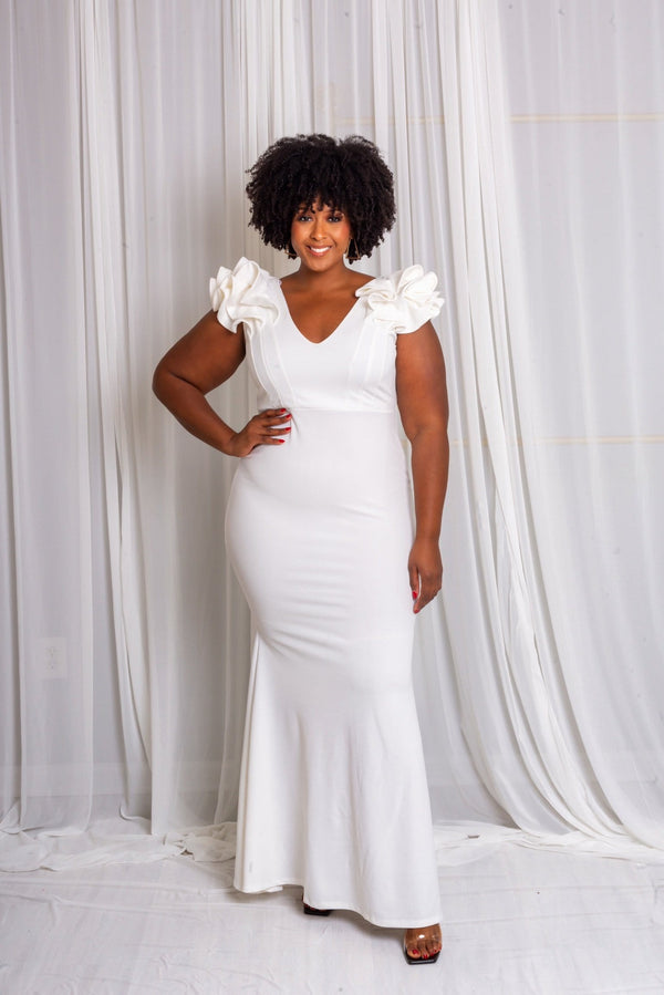 Flaming Swing Maxi Dress (white) - Kois Kloset